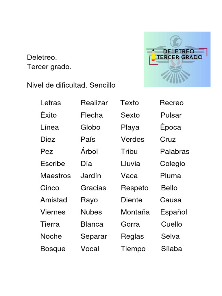 Palabras Del Deletreo | PDF