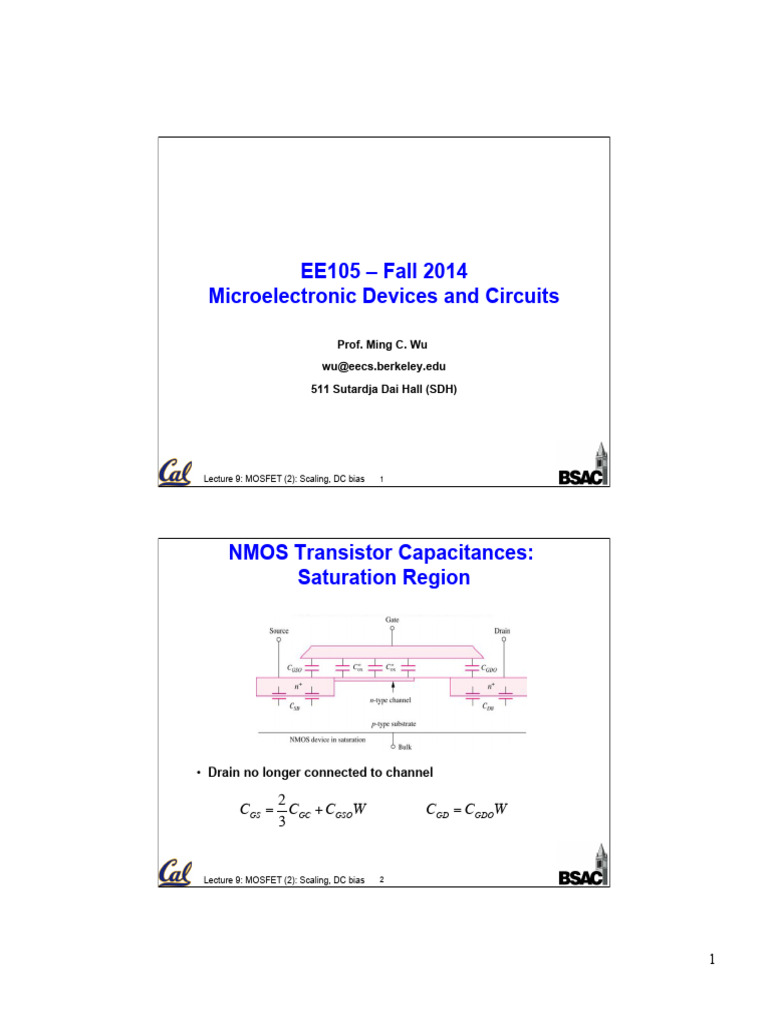 Lecture09 MOSFET (2) Model DC Analysis | PDF | Mosfet | Manufactured Goods
