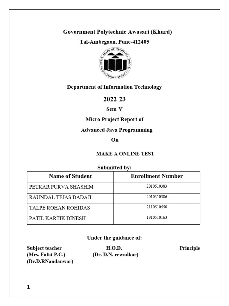 Advanced Java Microproject | PDF | Computer Programming | Computing Advanced Java Microproject | PDF | Computer Programming | Computing