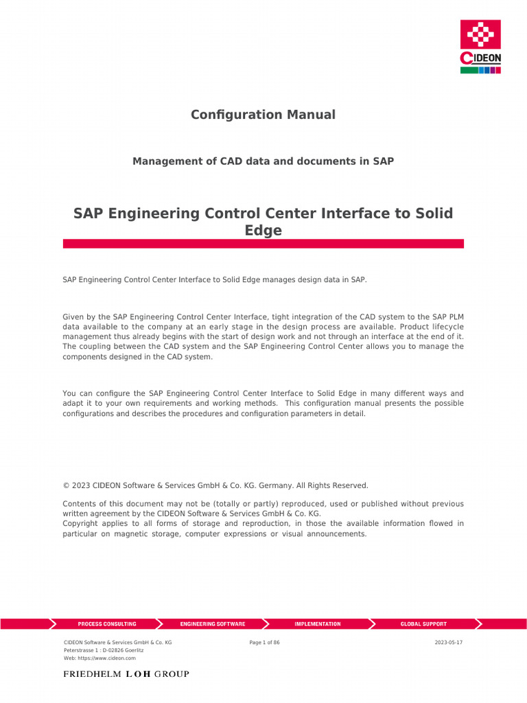 CIDEON_ECTR_Interface_to_SolidEdge_Configuration_Manual | PDF | Icon (Computing) | Xml