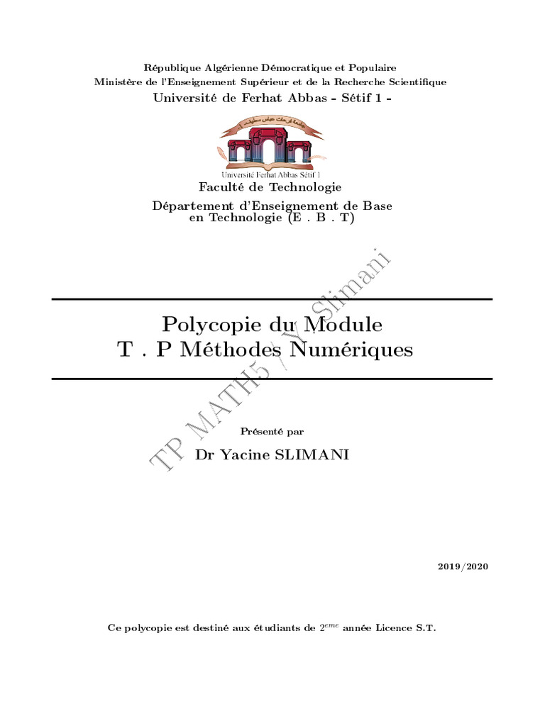 TP Math5 | PDF | Analyse numérique | Informatique