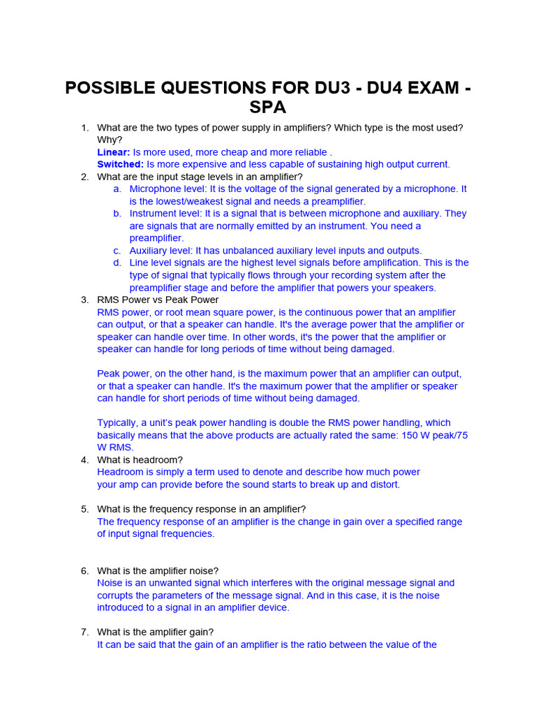 Possible Questions For Du3 - Du4 Exam - Spa | PDF | Data Compression ...