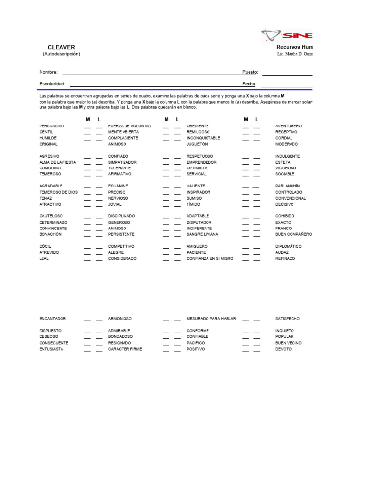 Prueba Cleaver | PDF