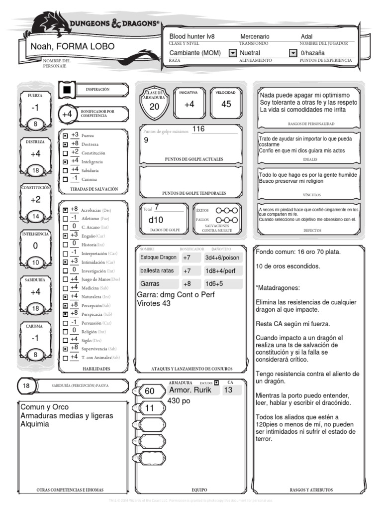 Noah, Forma Lobo | PDF
