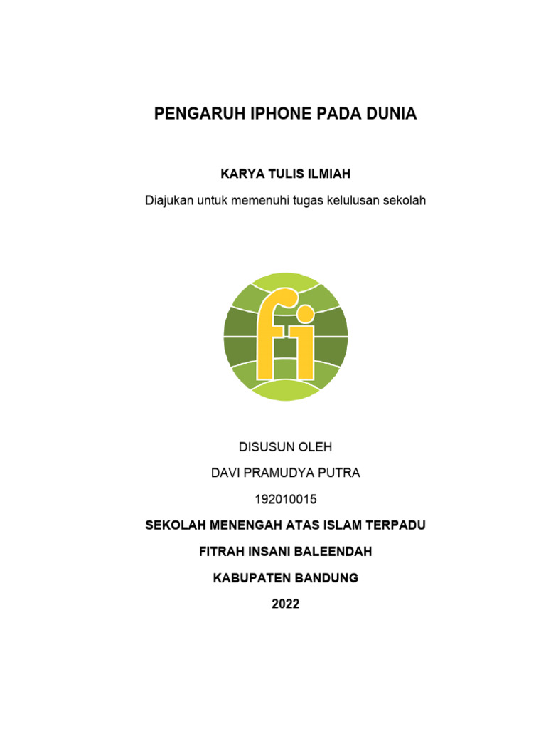 Karya Tulis Ilmiah Davi | PDF