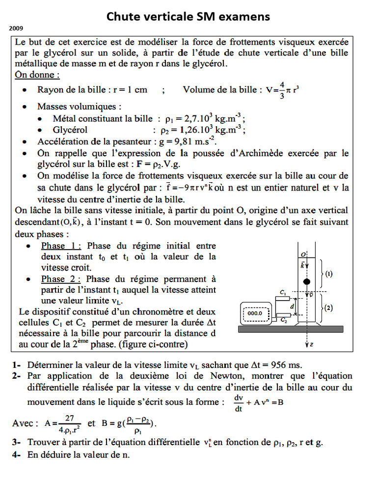 Chute Verticale SM Examen | PDF