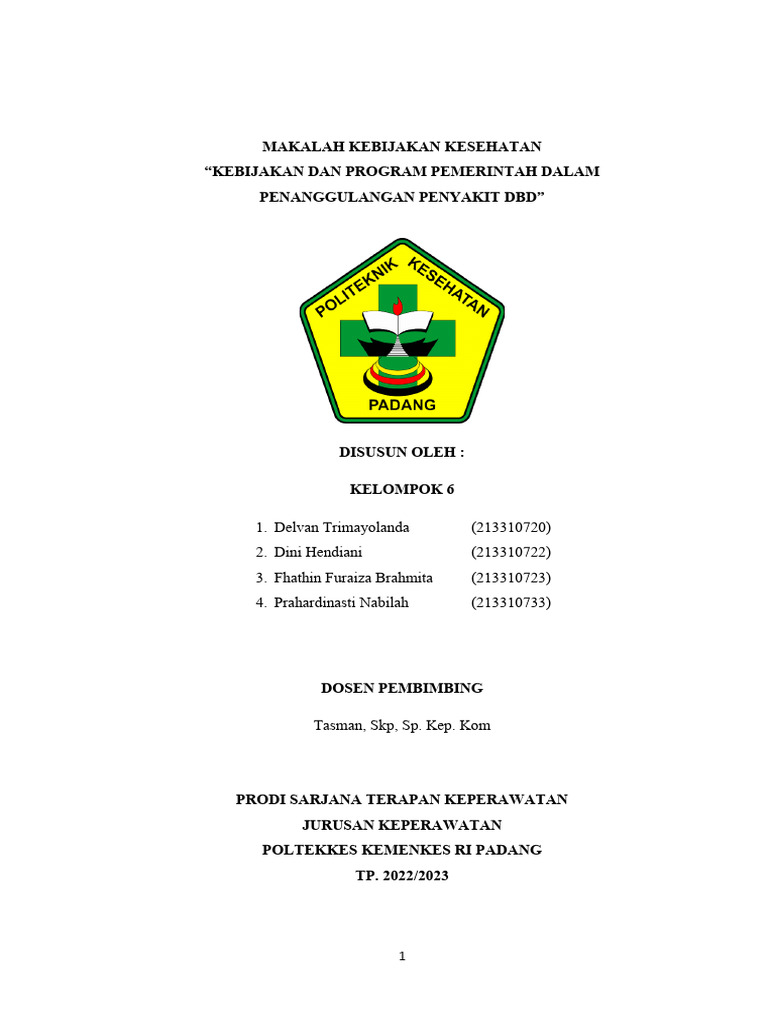 Makalah Kel 6 Program Pemerintah DLM Penyakit DBD | PDF