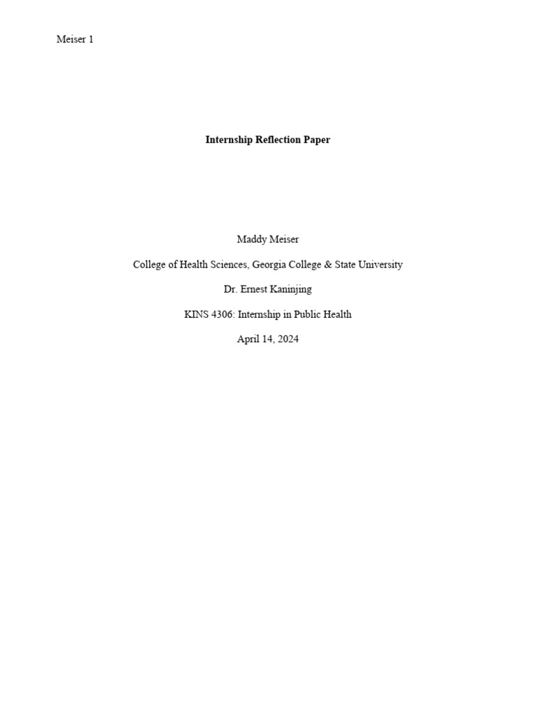 Internship Reflection Paper | PDF | Internship | Job Hunting