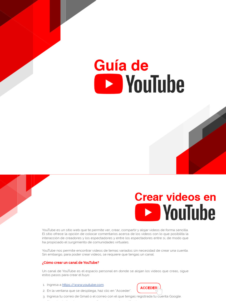 Cómo crear y subir videos en YouTube | PDF | Youtube | Gmail