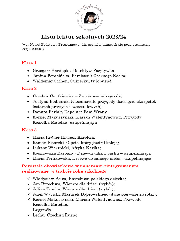 Lista Lektur | PDF