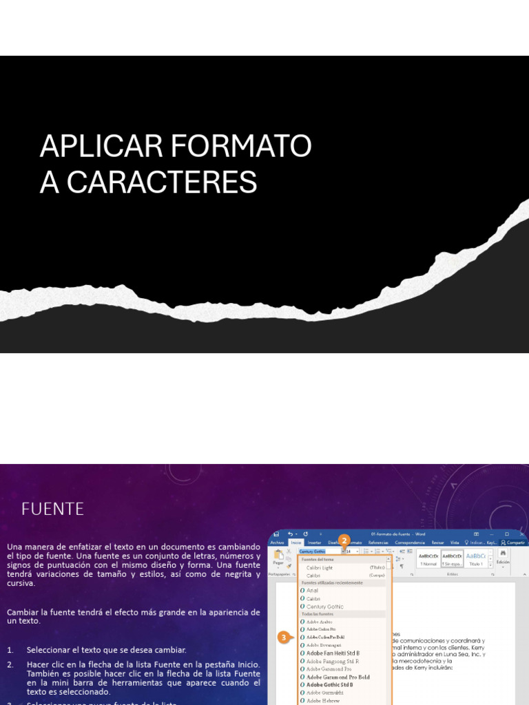 3 y 4. - APLICAR FOTMATO A CARACTERES Y APLICAR FORMATO A PARRAFO | PDF ...