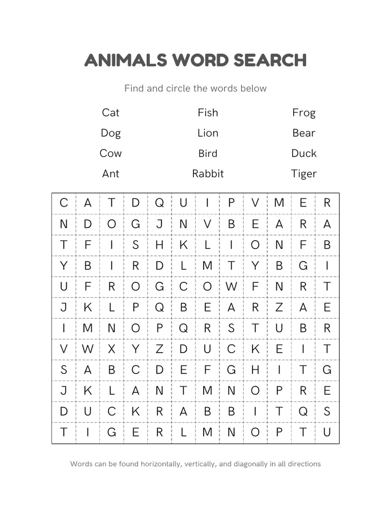 Kids' Fun Word Searches | PDF | Word Search