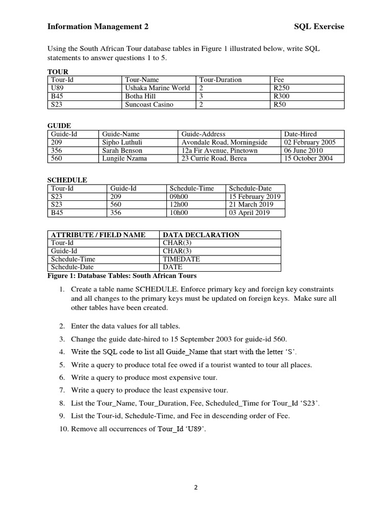 SQL Lab Exercise | Download Free PDF | Data Management | Computing