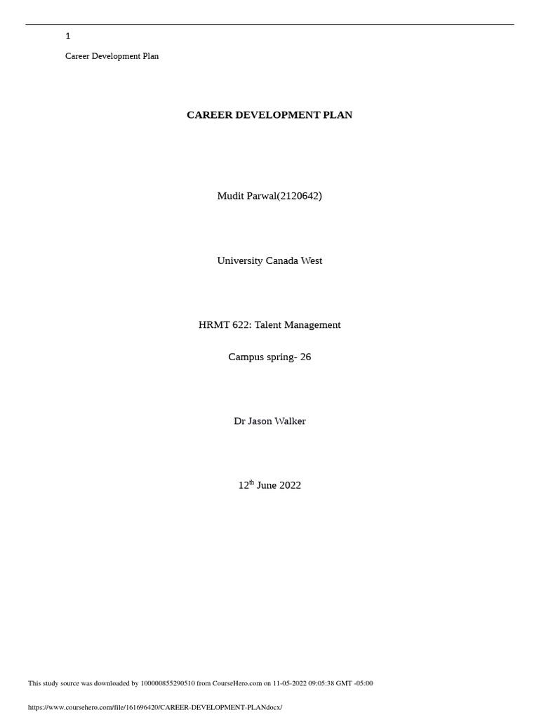 Career Development Plan for Marketing Manager | PDF | Marketing ...