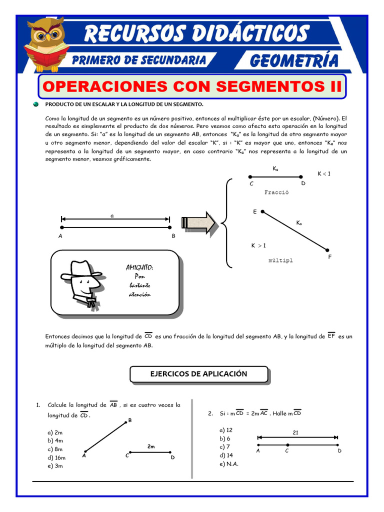 Producto de Un Número Por Un Segmento para Primero de Secundaria | PDF | Polígono | Geometría