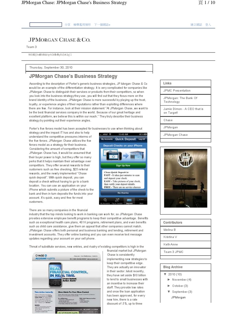 JPMorgan Chase Business Strategy Overview | PDF | Chase Bank | Jp ...