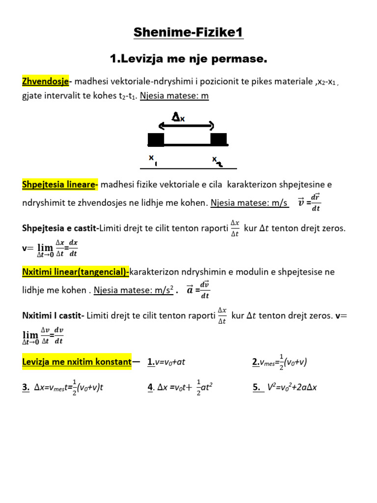 Shenime Fizike 1 | PDF