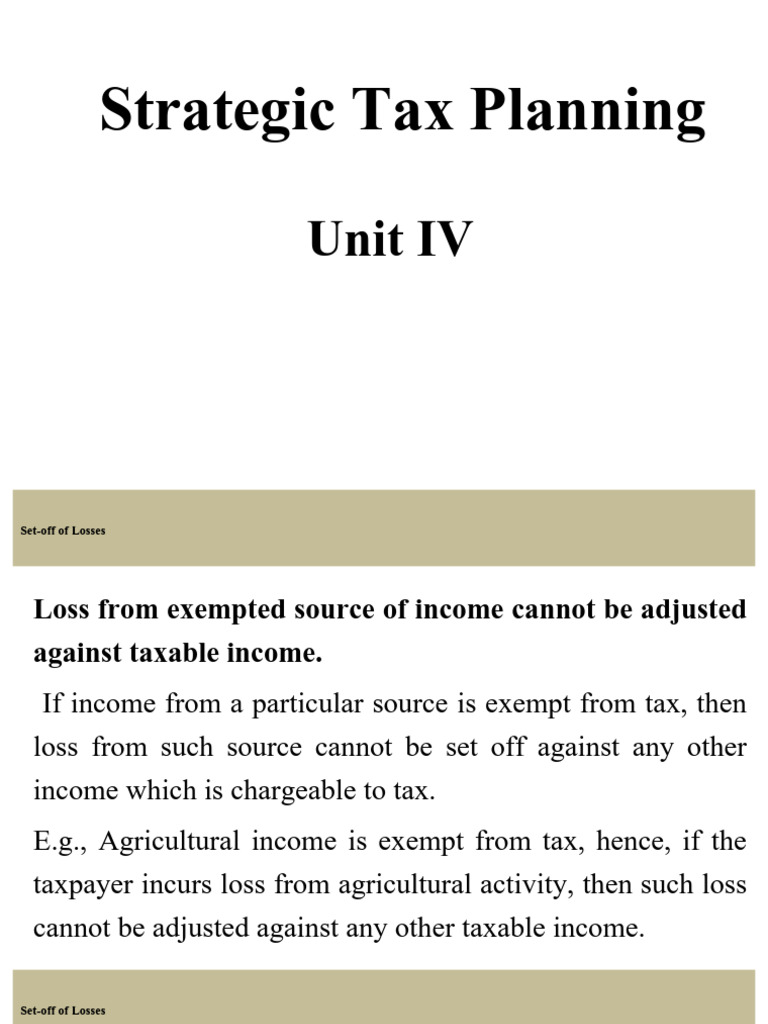 TTP Unit IV | Download Free PDF | Tax Deduction | Capital Gain