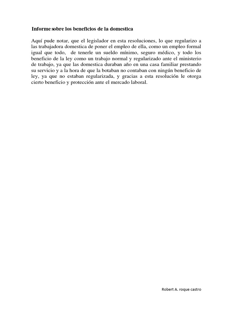 Informe - Robert Roque | PDF | Finanzas y dinero