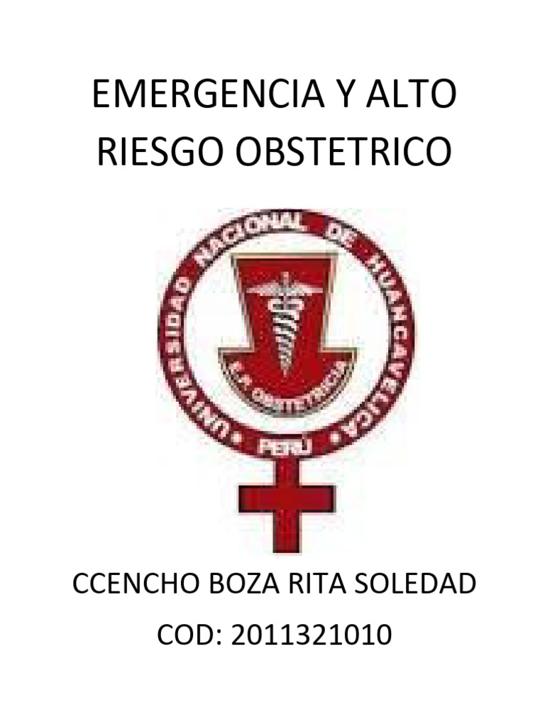 Emergencia y Alto Riesgo Obstetrico | PDF Emergencia y Alto Riesgo Obstetrico | PDF