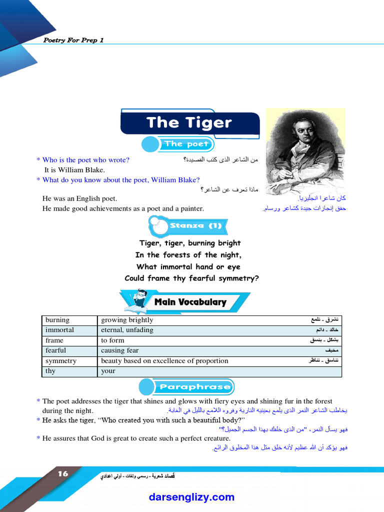 The Tiger (Darsenglizy.) | PDF | Poetry