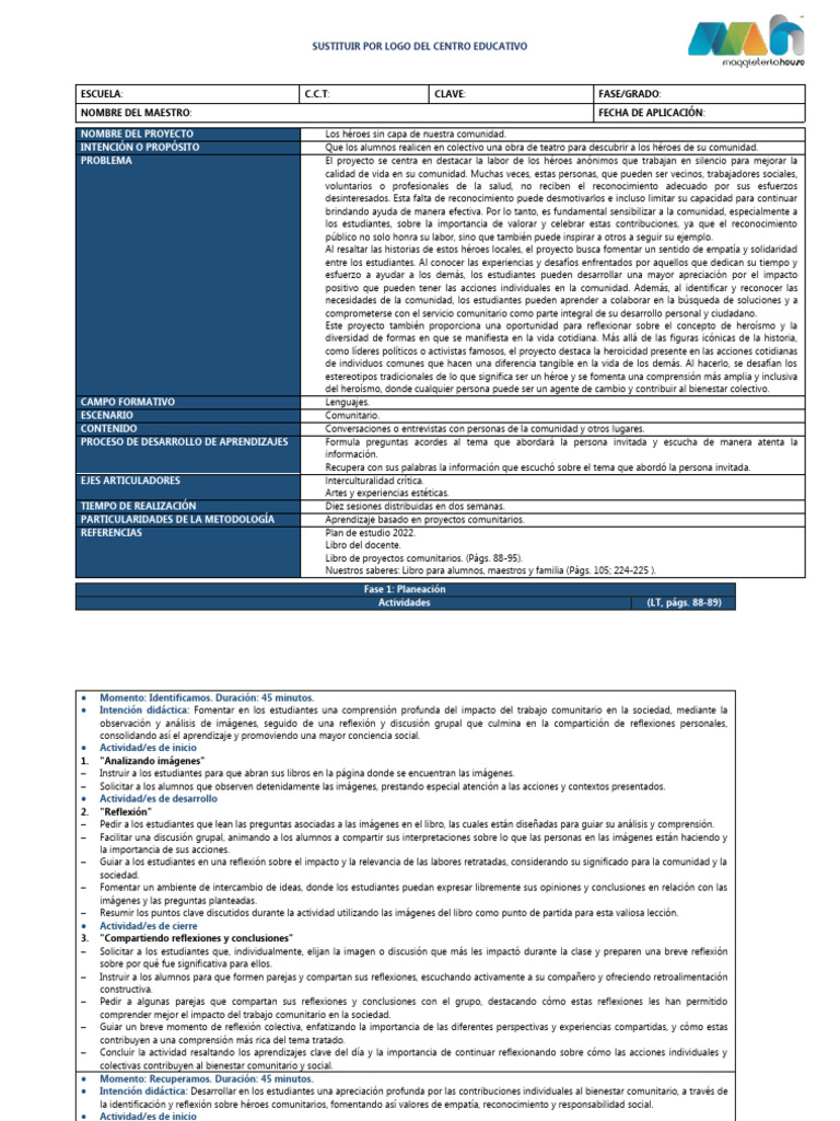 Los Héroes Sin Capa de Nuestra Comunidad. | PDF | Evaluación | Comunidad
