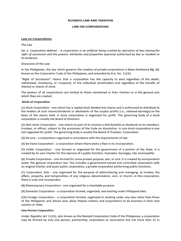 BLT-Handout-4.docx | PDF | Corporations | Partnership