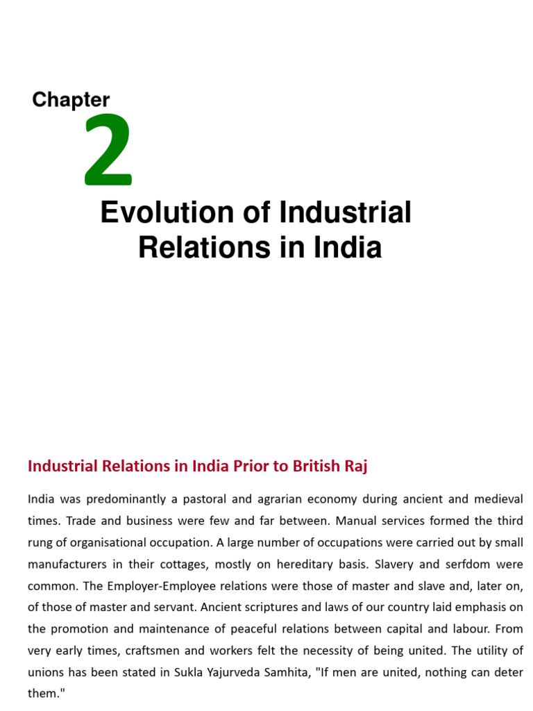 Evolution of IR in INdia - 9.4.20 | PDF | Labour Economics | Employment