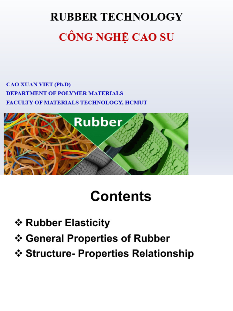 Rubber Elasticity and Properties | PDF | Elastomer | Natural Rubber