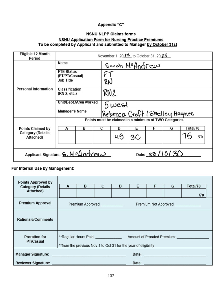 IWK-Education Premium Forms via Collective Agreement | PDF | Nursing ...