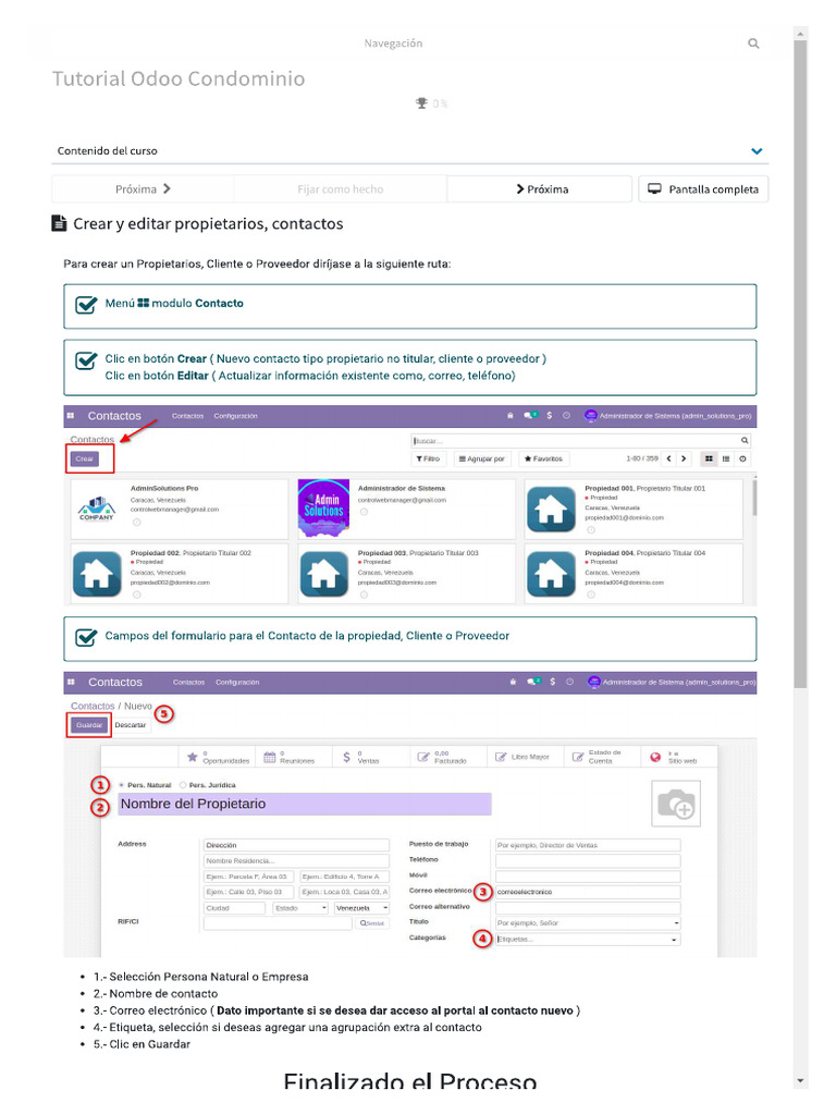 Tutorial de Odoo Condominio | PDF