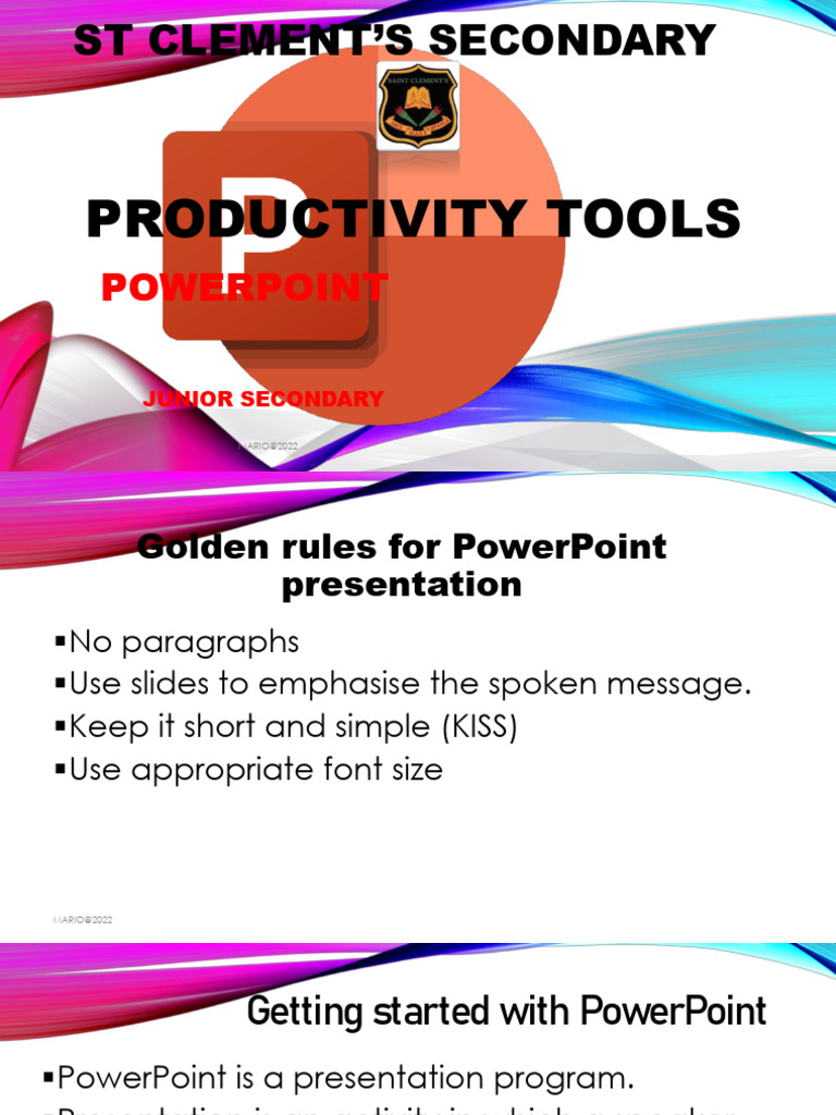 Productivity Tools (Powerpoint Junior) | Download Free PDF | Microsoft Power Point | Page Layout