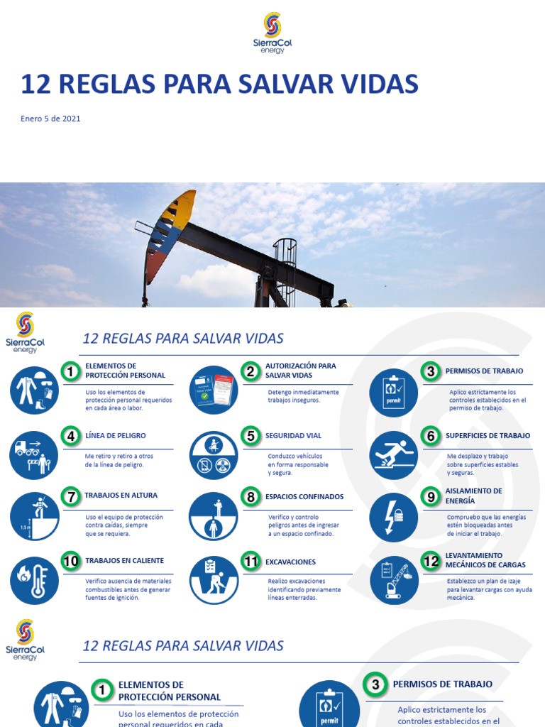 12 Reglas para Salvar Vidas SierraCol | PDF