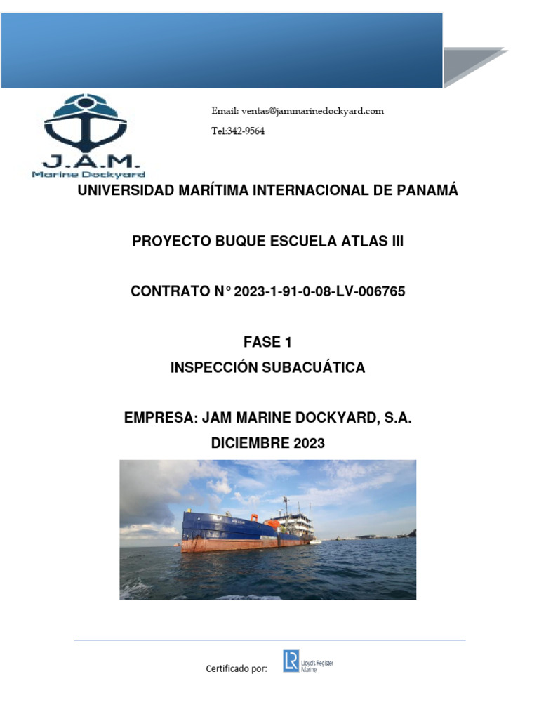 Reporte de Inspección Subacuatica de Dique Atlas Iii 5-12-2023 | PDF ...