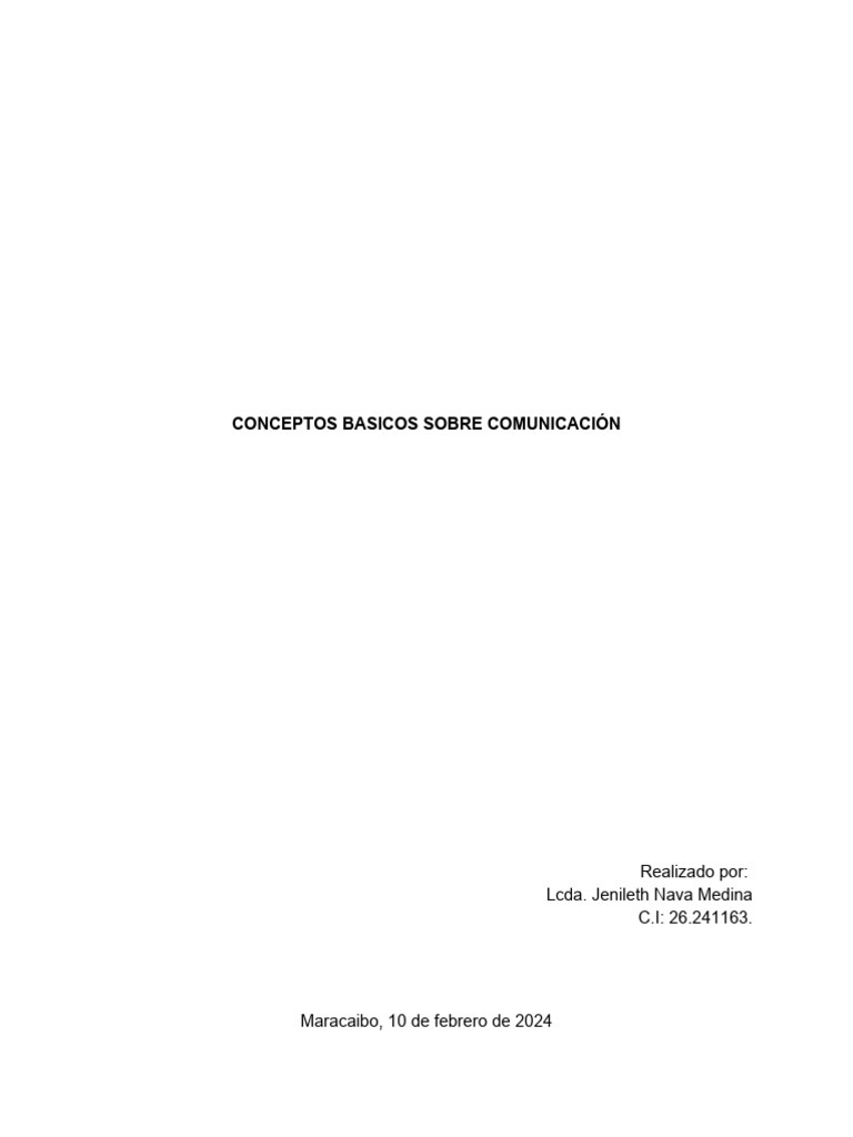 Conceptos Basicos Sobre La Comunicación | PDF | Comunicación | Comunicación humana
