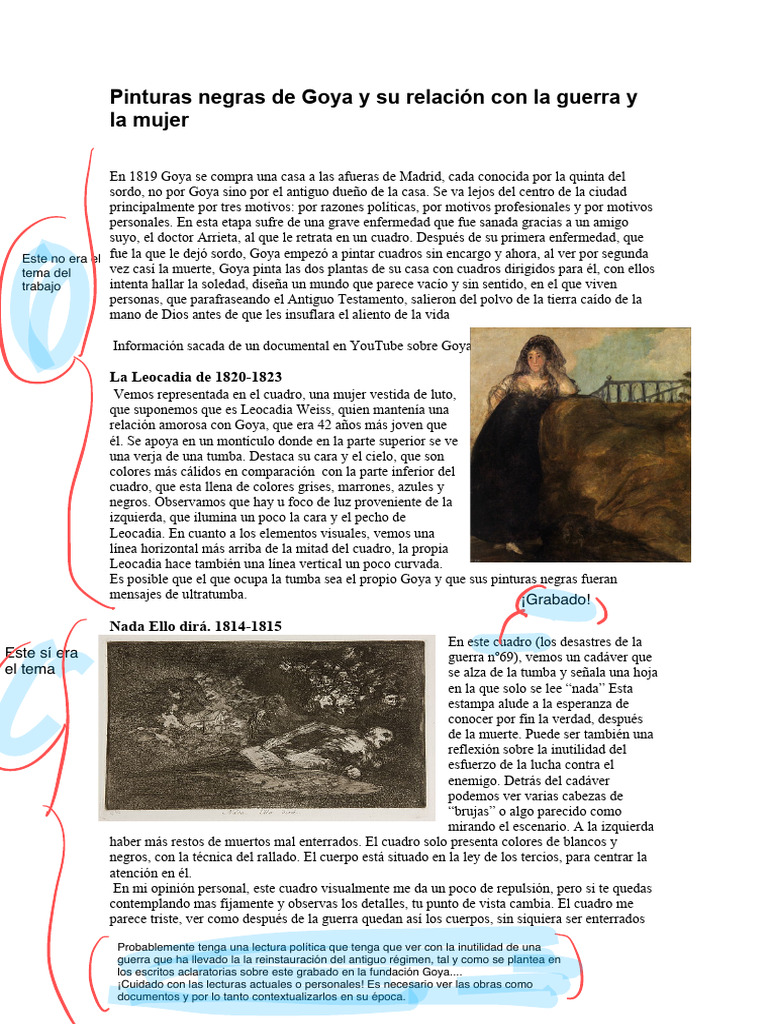 Editado - Pinturas negras de Goya y su relación con la guerra y la ...