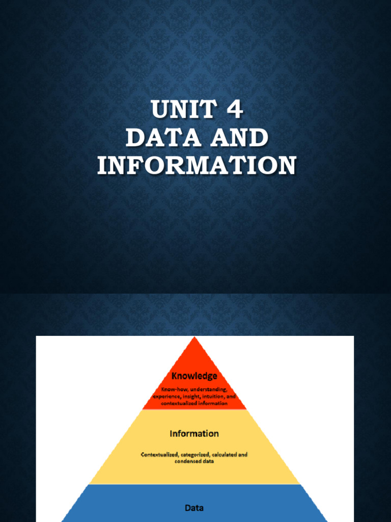 Unit 4 - Data and Information | PDF | Information | Data
