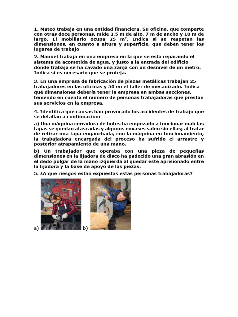 Ejercicios Unidad 4 PRL | PDF | Hogar y jardín