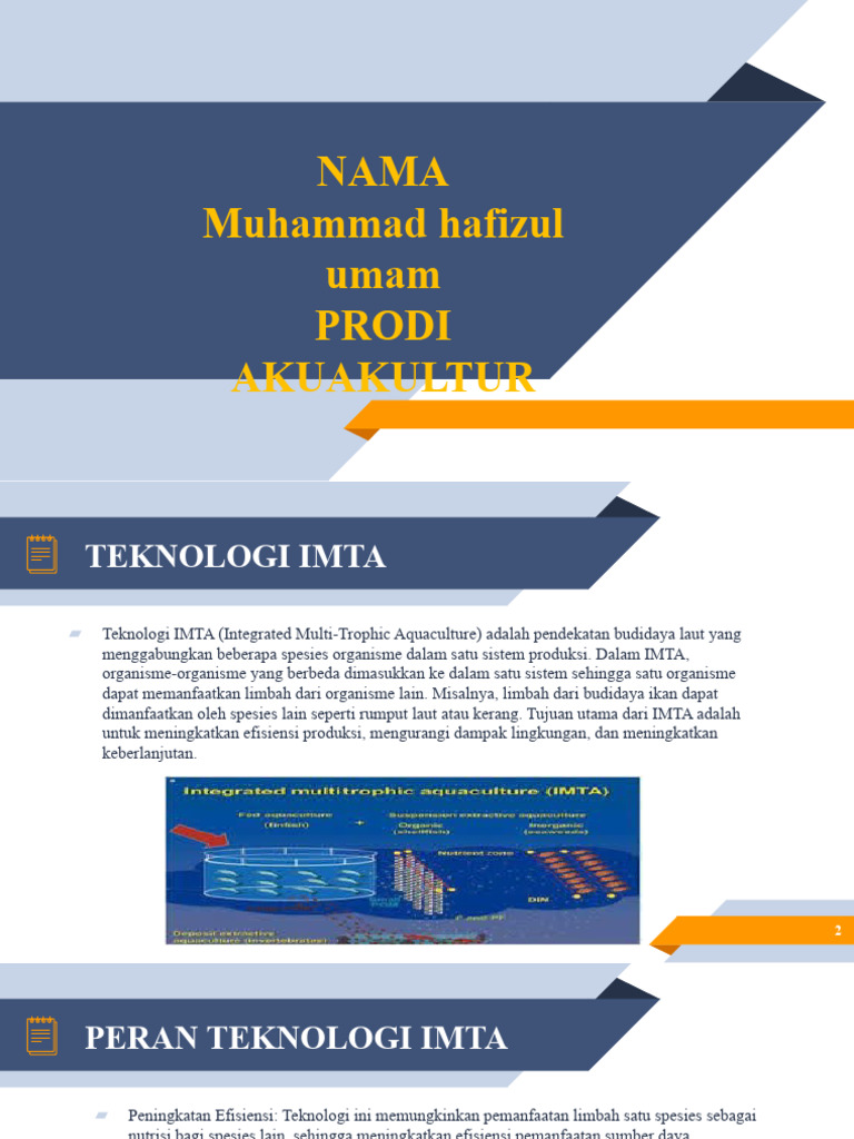 Teknologi IMTA dalam Akuakultur Berkelanjutan | PDF