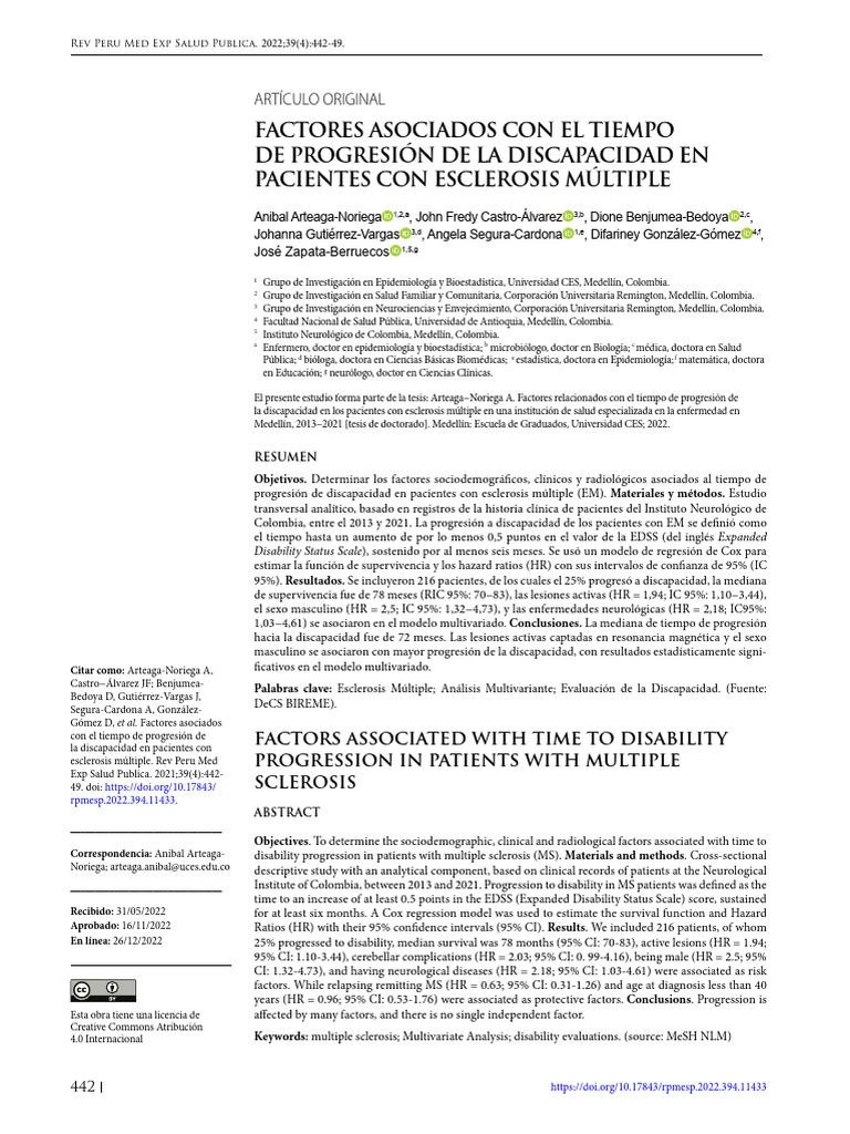 Esclerosis Múltiple | Descargar gratis PDF | Enfermedades y trastornos | Ciencias de la Salud