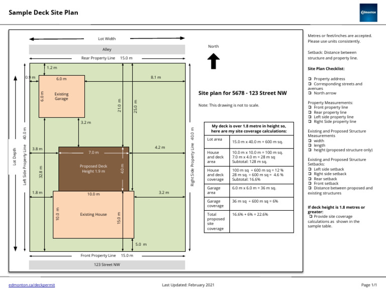 Sample Deck Site Plan | PDF | Length | Metrology