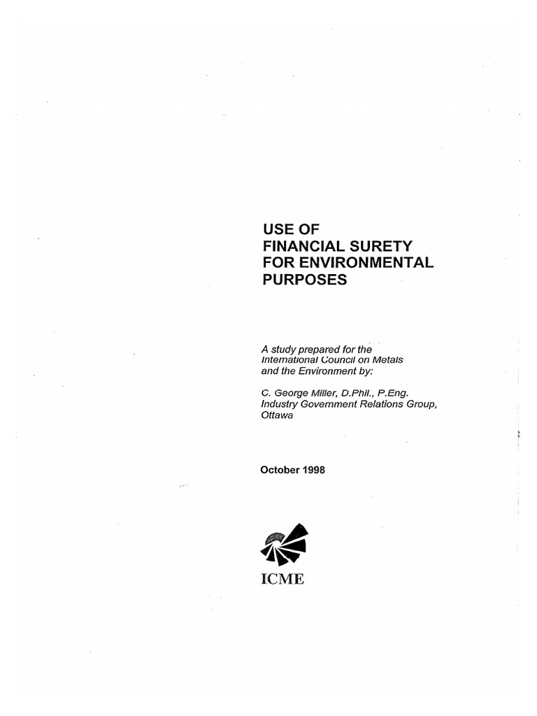 Use of Financial Surety For Environmental Purposes | PDF