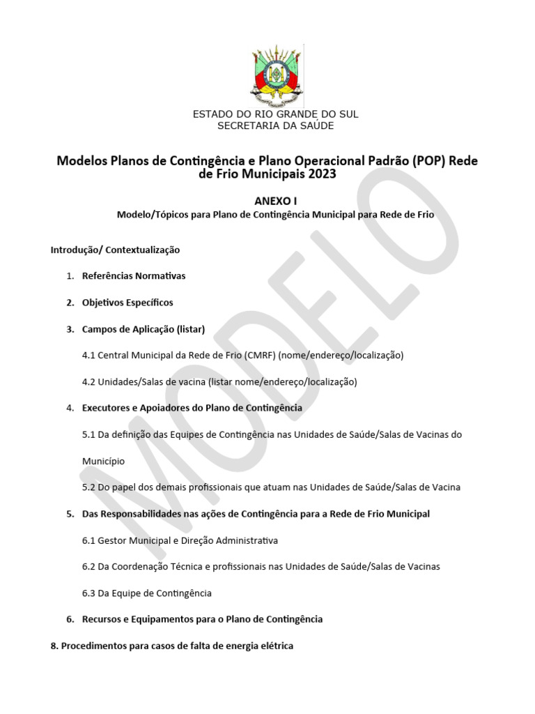 31133724-modelo-de-plano-de-contingencia-e-pop-rede-de-frio-municipal-2023 | PDF | Temperatura ...