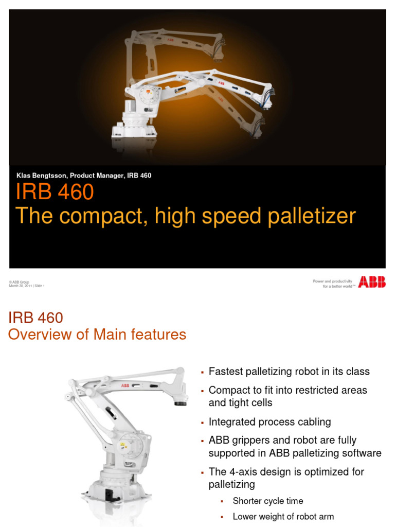 IRB 460 Product Presentation | PDF | Computer Science | Manufactured Goods