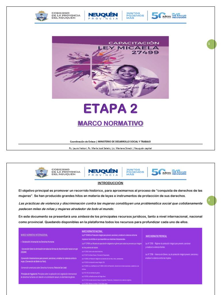 Capacitación Ley Micaela 27449 - Marco Normativo | PDF | La violencia contra las mujeres ...