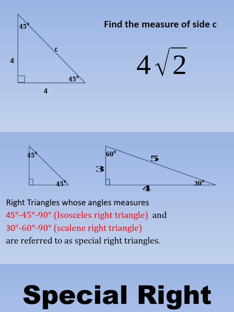 Special Right Triangle | PDF | Triangle | Euclid