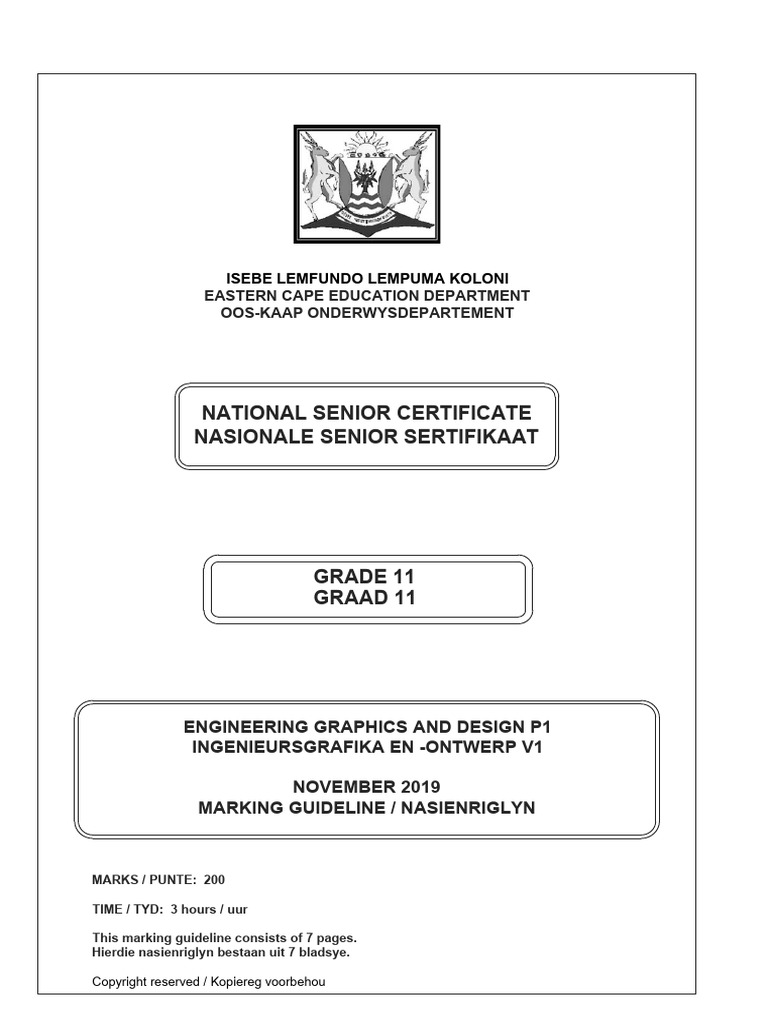 Egd p1 Ea GR 11 Memo QP D | PDF | Architectural Elements | Building ...