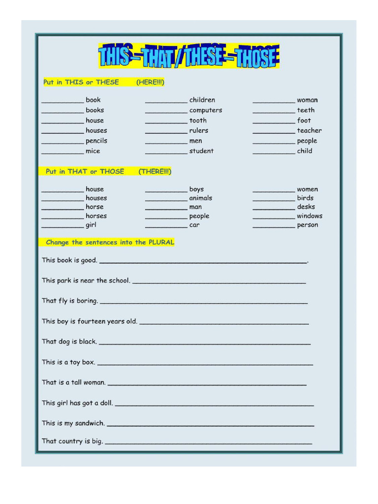 This That These Those 3 | PDF