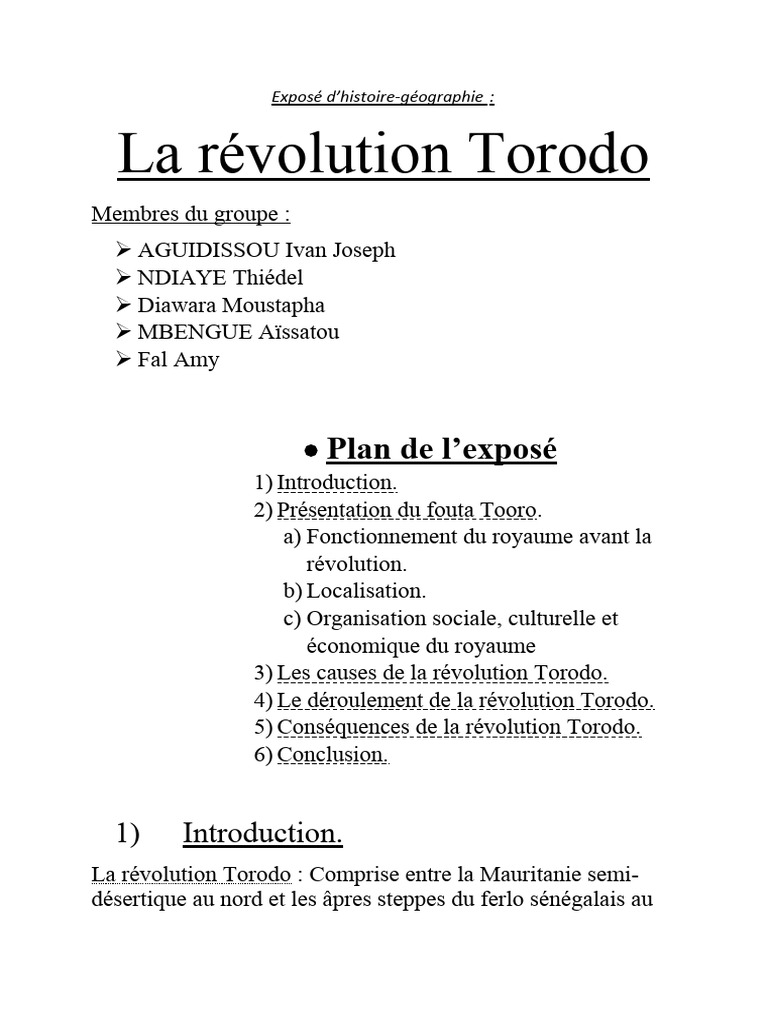 Révolution Torodo et Fouta Tooro | PDF