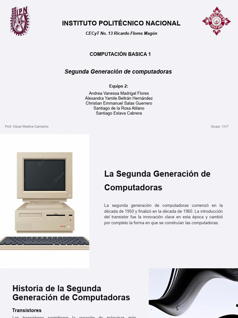 La Segunda Generacion de Computadoras | PDF | Almacenamiento de datos ...